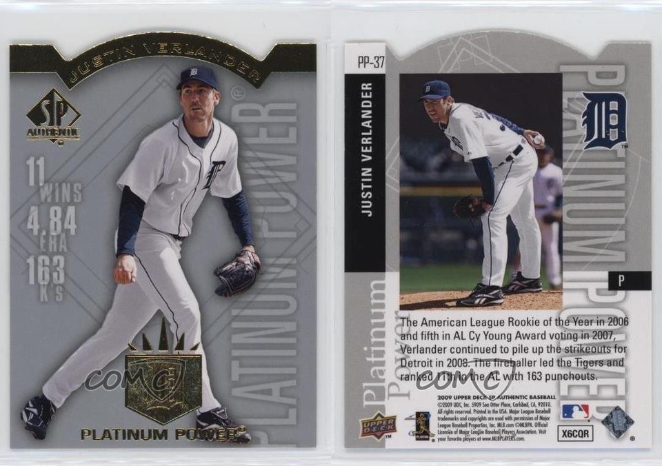 2009 SP Authentic Platinum Power Justin Verlander #PP-37 tw0 | eBay