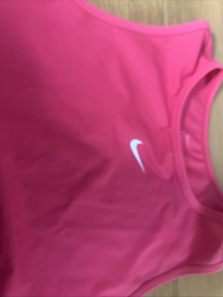 Nike Pro Crop Top Womens Adult Small Dri-Fit Sports Bra Pink Adult ...
