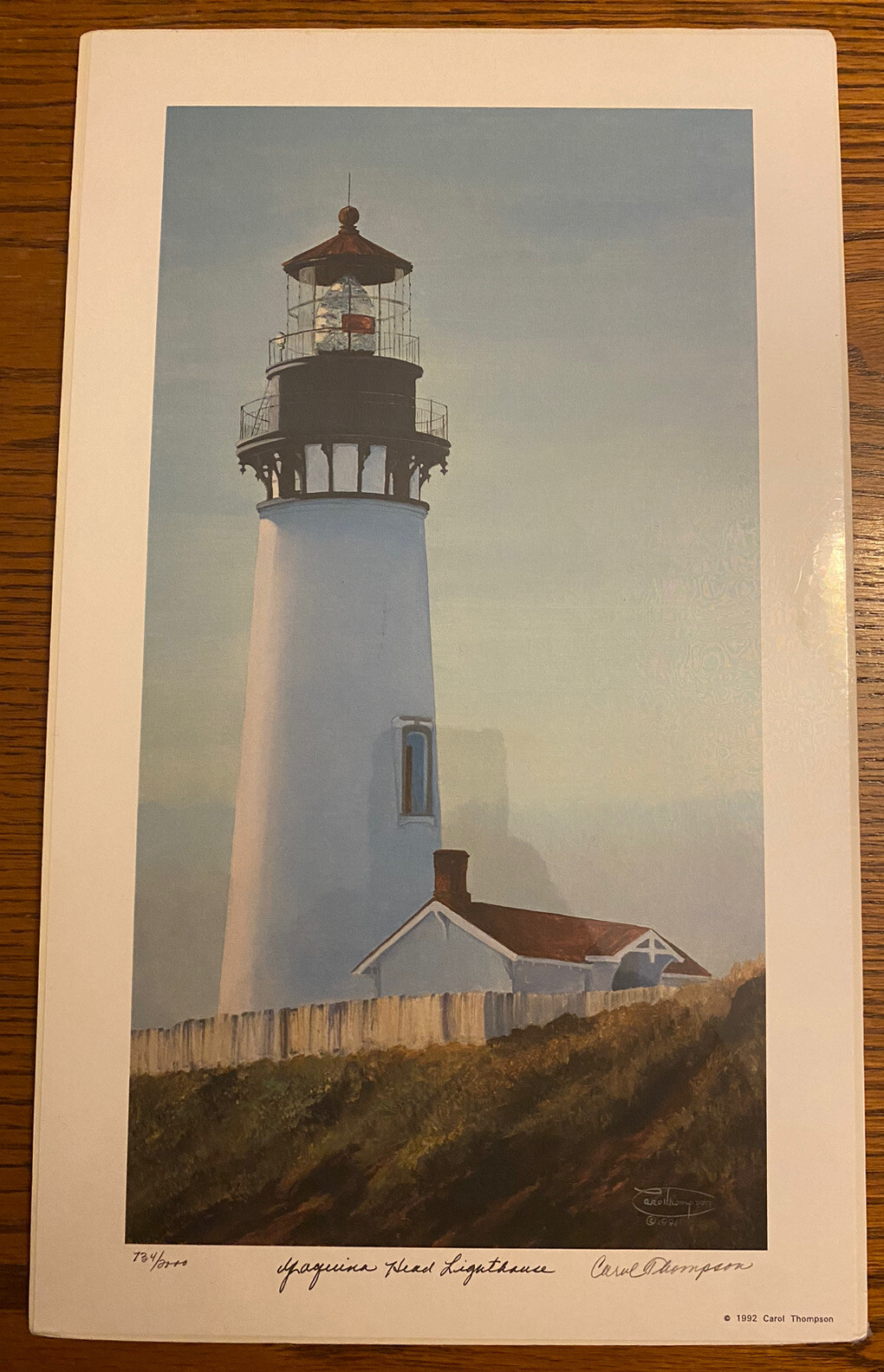 1991 Carol Thompson YAQUINA HEAD LIGHTHOUSE Signed & Numbered - Oregon ...
