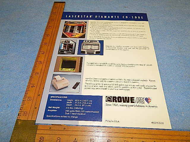 AMI / Rowe LaserStar CD100E Diamante Ruby Advertising Flyer | eBay