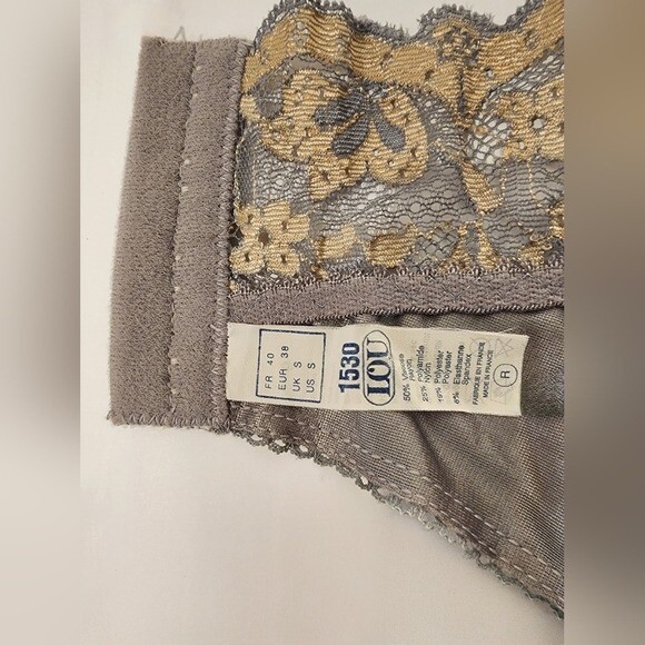 LOU Intimate French Vintage Silver Gold Lace Garter Belt. Made in ...
