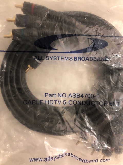 All Systems Broadband Cable 5 HDTV 5-conductor 6ft Asb4700-6 for sale ...