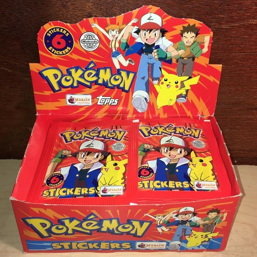 Buy 1999 Topps Pokemon Factory Sealed Vintage Pack Merlin Stickers Box ...