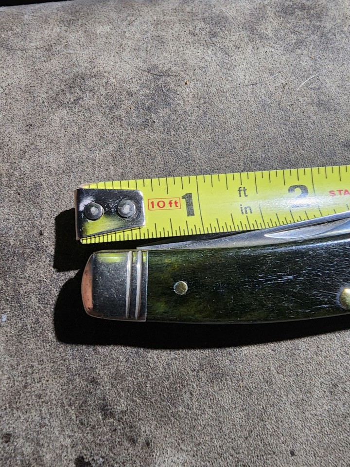 SCHRADE USA 1983 HERITAGE GREEN BONE 7801 MUSKRAT KNIFE EVERLASTINGLY ...