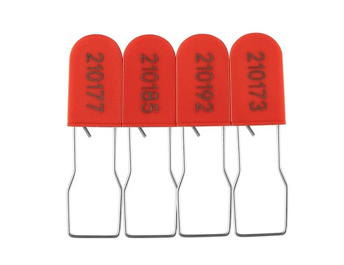 Plastic Wire Padlocks Seals Disposable Anti-Tamper Lock Numbered Red ...