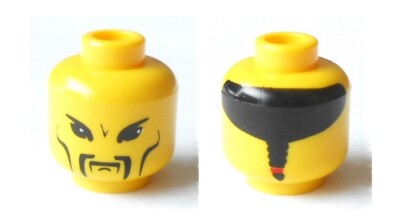 LEGO - Minifig, Head Moustache Fu Manchu, Cheek Bones (Emperor Chang Wu ...