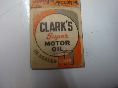Clarks Super Gas and oil 30s-40s matchbook | eBay