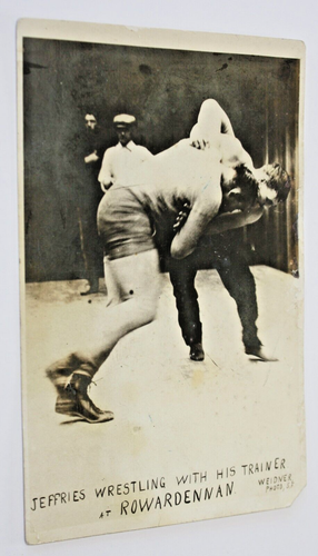 2 postcards, Jim Jeffries training in Ben Lomond for Jack Johnson in ...