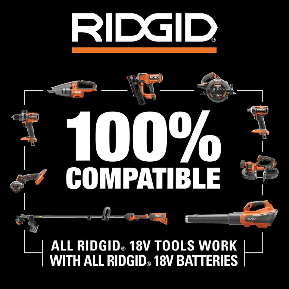 RIDGID String Trimmer 14-in W/ 4.0-Amp Battery Charger 18V Brushless ...