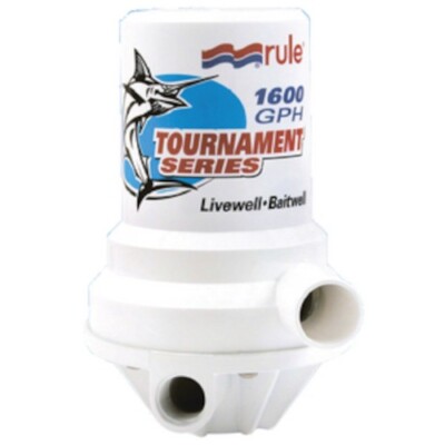 Rule Dual-Port 1600 GPH Tournament Series Livewell/Aerator Pump - 12V ...