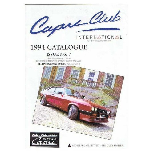 Capri Club International Magazine 1994 mbox2835 1994 Catalogue Issue No ...