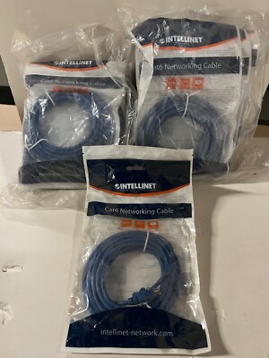 Lot of 11 Intellinet Cat6 Patch Cable UTP 14ft Blue 343305 Molded New ...