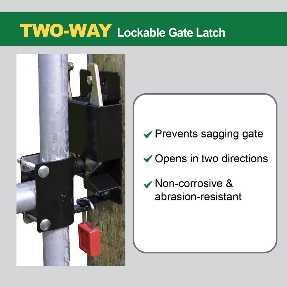 Two-Way Lockable Livestock Gate Latch for Farms, Pet Cages, Fences ...
