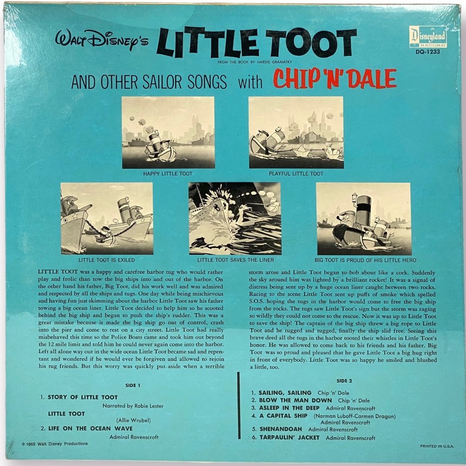 Walt Disney's Chip ’N’ Dale - "Little Toot" And Other Sailor Songs - LP ...