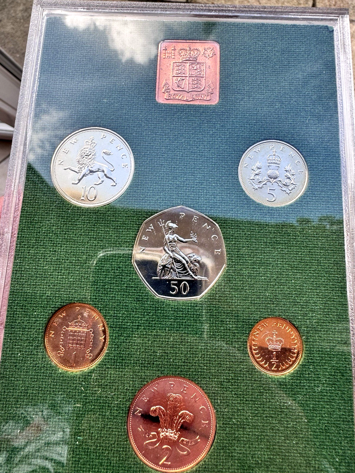 1975 Royal Mint Decimal 6 Coin Set Pack Britannia 50p to 1/2p BU | eBay UK
