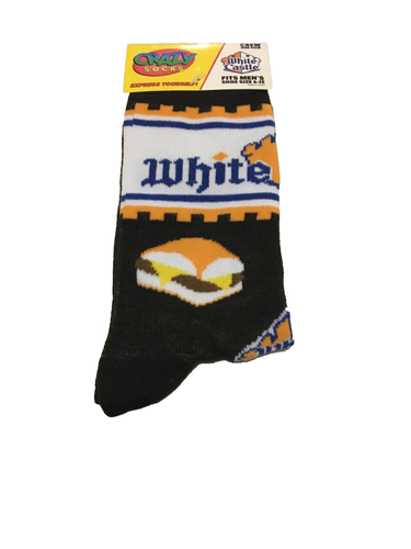White Castle Burgers Novelty 1 Pair Crazy Crew Socks Men's Shoe Size 6 ...