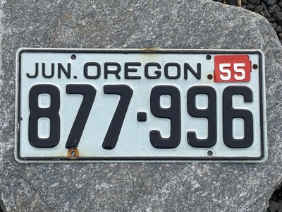 Original 1955 OREGON License Plate 55 tag Car Bar Garage Man Cave Old ...