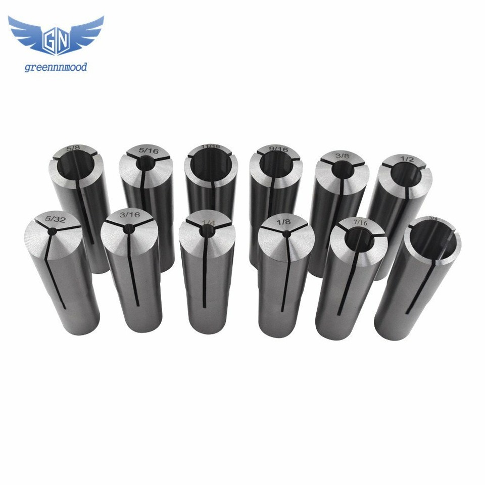 12 Pcs #3 Morse Taper Shank Collets 3MT MT3 1/8" - 3/4" Chuck Set | eBay
