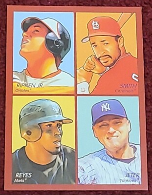 2009 Upper Deck Goudey DEREK JETER RIPKEN OZZIE SMITH 4in1 Red Border ...