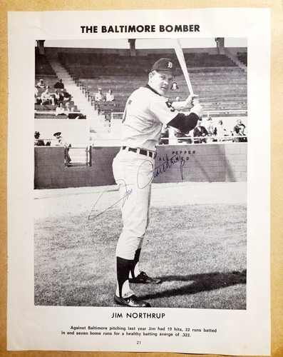 1960's Jim Northrup Detroit Tigers AUTOGRAPHED 8X10 Double Photo ...