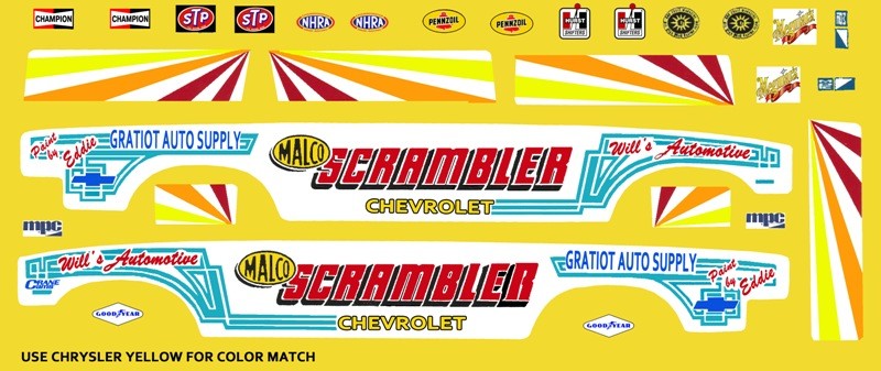 Gratiot Auto Supply Scrambler Chevrolet NHRA 1/43rd Scale Slot Car ...