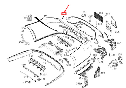 NEW MERCEDES-BENZ E C238 REAR BUMPER LEFT COVER GRILLE TRIM A2388858700 ...