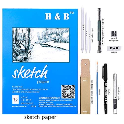 72PCS Drawing Supplies Sketching SetArt Kit include Drawing & Colored ...