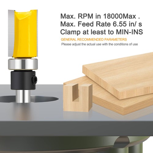 3Pcs Top Bearing Flush Trim Carbide Router Bit Set 1/4'' Shank Milling ...
