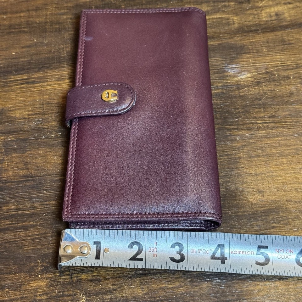 Etienne Aigner Vintage Brown Leather Tri-fold Wallet - Checkbook, Cards ...