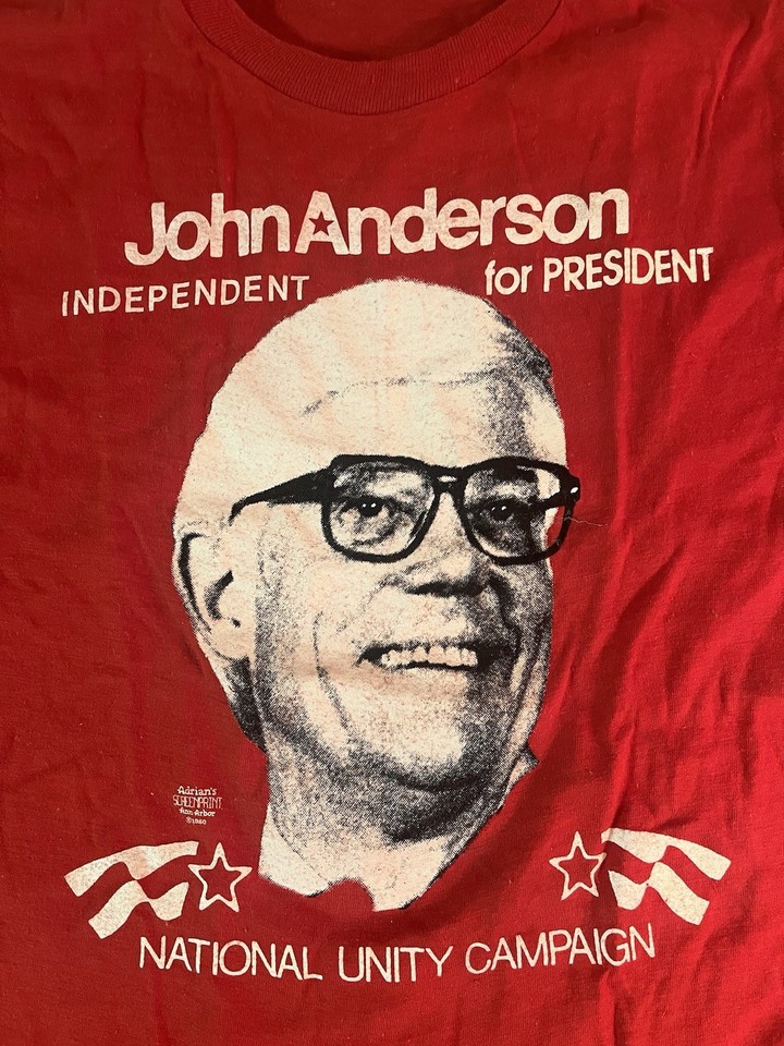 Vintage John Anderson For President 1980 Size S | eBay