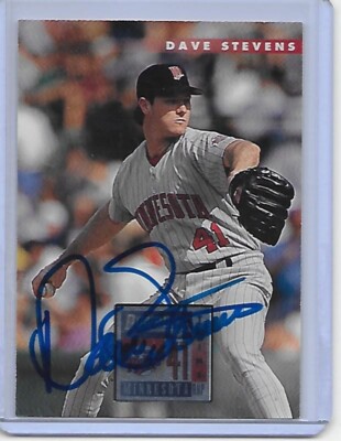 Baseball Card IP auto DAVE STEVENS 1996 Donruss Minnesota Twins | eBay