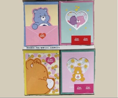Care Bears Greeting Message Card Envelope 4pc New Birthday Grumpy bear ...