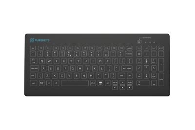 PUREKEYS Medical Keyboard Compact Wireless Black for Hospital, Dentist ...