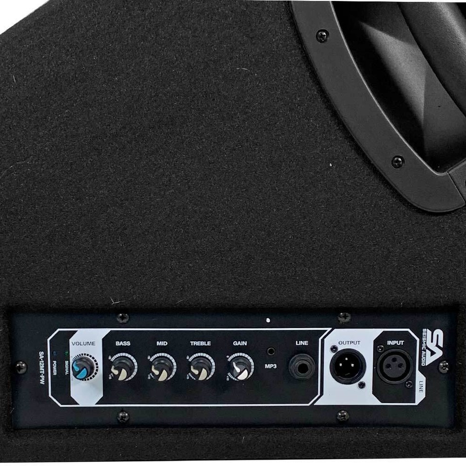 Powered 2-Way 12" Floor / Stage Monitor Wedge Style with Titanium Horn ...