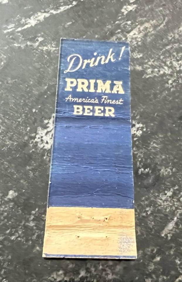 VINTAGE PRIMA BEER MATCHBOOK COVER PRIMA COMPANY BREWING CO CHICAGO IL ...
