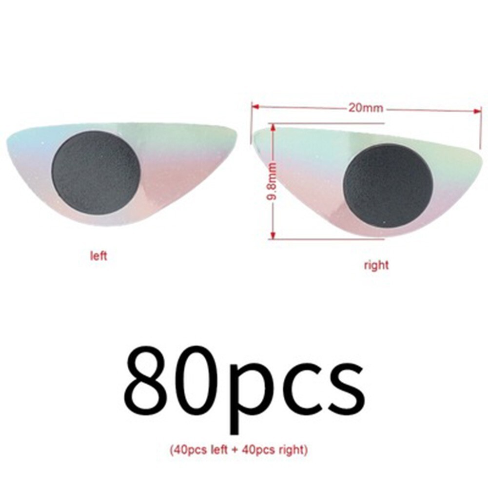 Flat Stick On Fishing Lures with 2D Fishing Eyes Fly Tying Jigs Lure ...