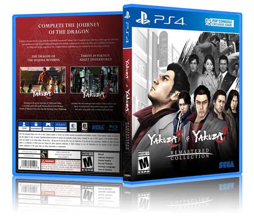 Yakuza 3 & Yakuza 4: Remastered Collection- Custom PS4 Cover and Case ...