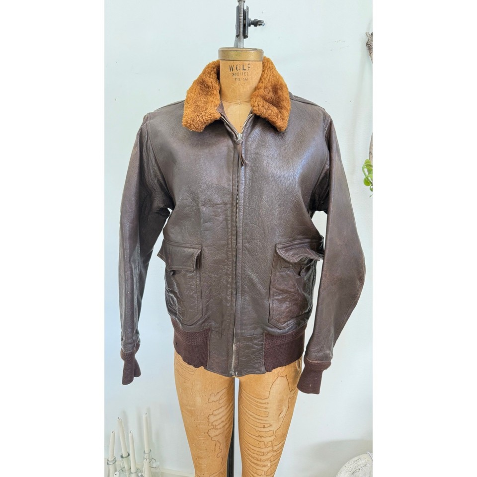 Vintage WWII U.S. Navy M-422A Flight Bomber Jacket| 1940s Leather ...
