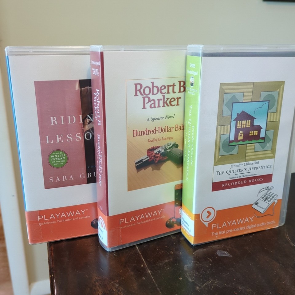 Lot of 3 Playaway All-In-One Audiobooks Robert Parker Sara Gruen Jen ...