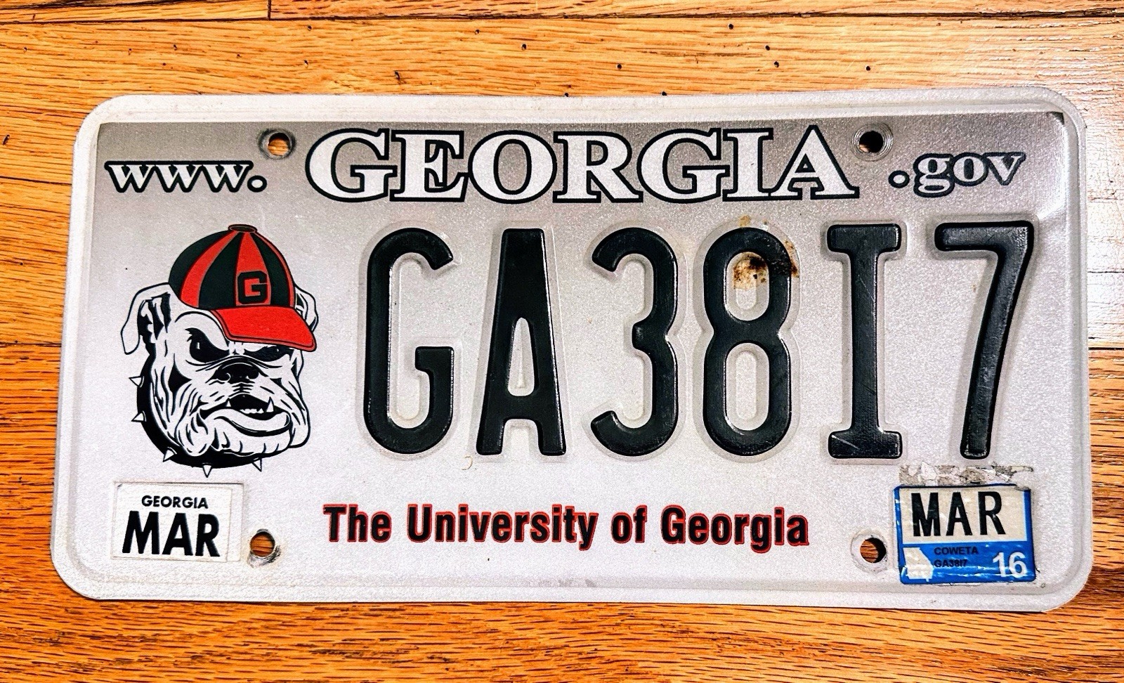 Rare Georgia State Specialty License Plate #GA38I7 The University of ...