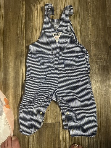 VTG Boys Oshkosh BGosh Light Blue White Striped Train Conductor ...
