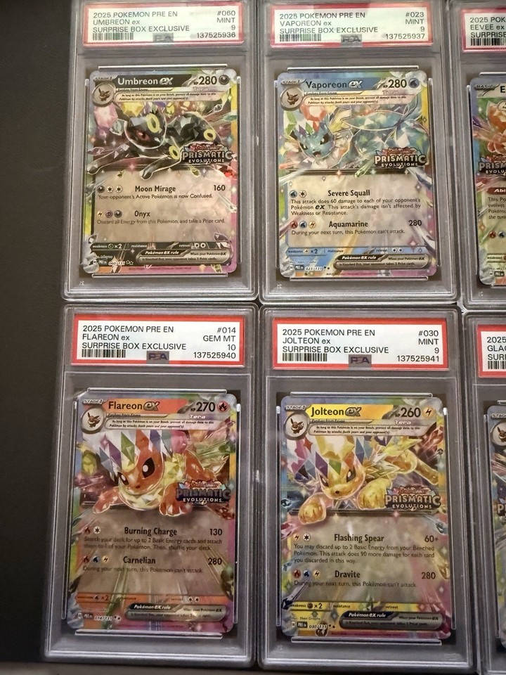 Pokemon Prismatic Evolutions Surprise box Promo Sequential Set Psa 9 ...