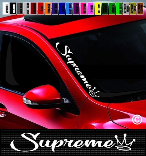 20" Supreme #1 Side Windshield Car Decal Sticker JDM KDM Euro Illest ...