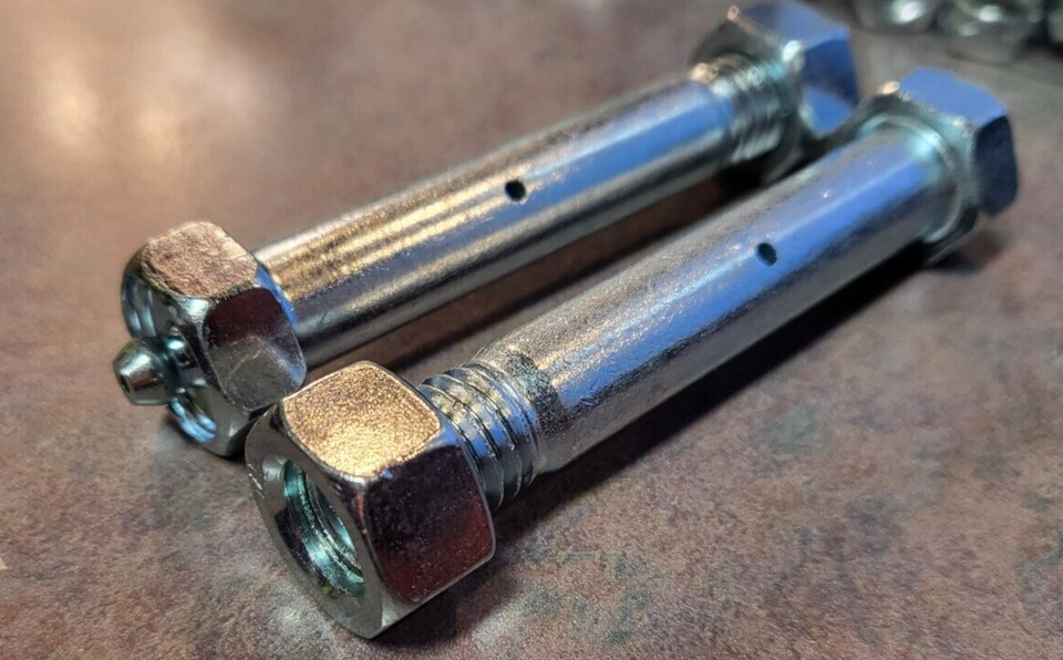 2 New 3" X 1/2-13 Greasable Bolts and Nuts & Grease Fittings Axle Kit ...