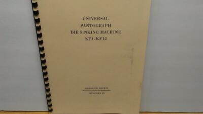 Deckel KF1 – KF12 Pantograph Instruction Manual | eBay