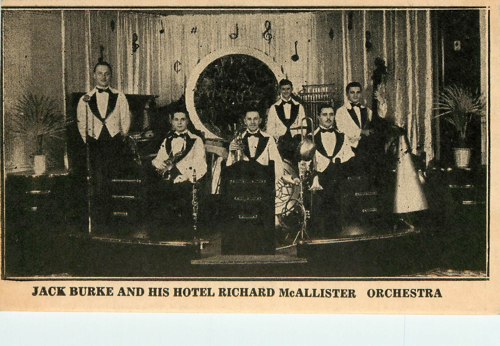 Postcard Jack Burke and His Hotel Richard McAllister Orchestra Hannover ...