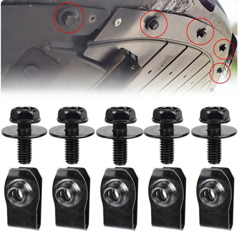 Car Body Bolt & U-nut Clips M6 Engine Cover Undertray Splash Shield ...