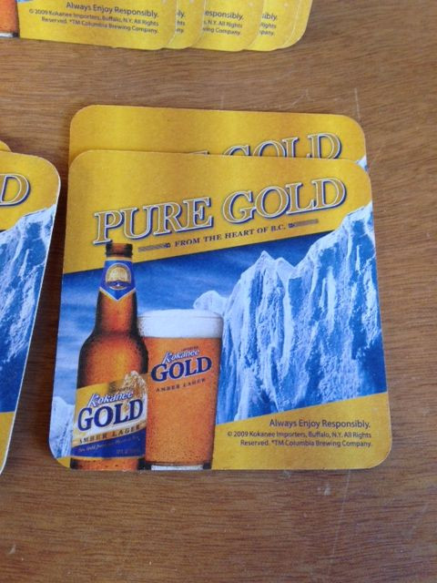 Kokanee Pure Gold Beer Coaster Coasters NEW & FREE SHIPPING - 100 Pack ...