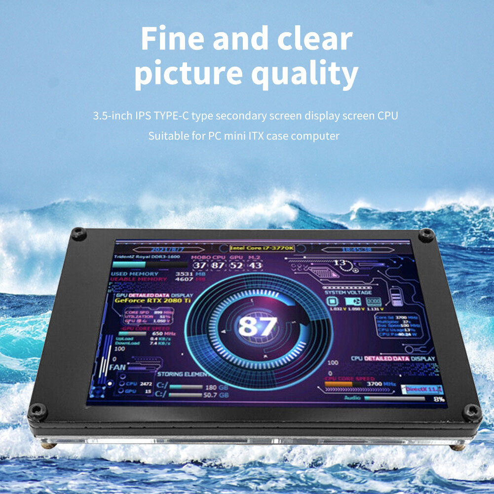 AU 3.5 inch IPS CPU GPU RAM HDD Monitor Display USB Secondary Screen ...