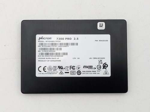 Micron 7300 Pro 1.9 TB PCIe NVMe U.2 Enterprise SSD MTFDHBE1T9TDF ...